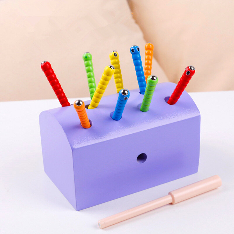 2026 Новейшая детская игрушка Магнитная игра в ловлю Гусеница 2 Монтессори Раннее образование Обучающая игрушка для детей в возрасте 1-3 с половиной года
