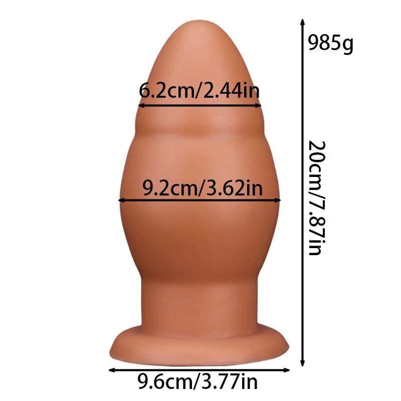 Силиконовая анальная пробка 9,6x9,2x20 см, 985г, Color 2-L