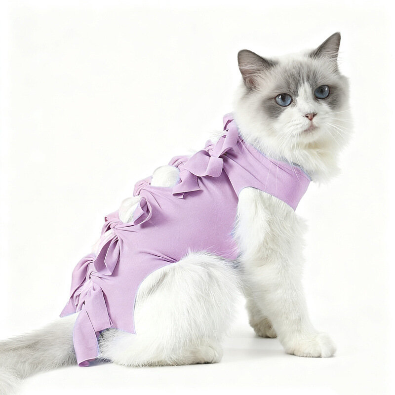 Костюм для кастрации кошек, антилизовый, для кастрации котят, легкий, дышащий, послеоперационный бандаж, одежда для домашних животных, костюм для кастрации кошек