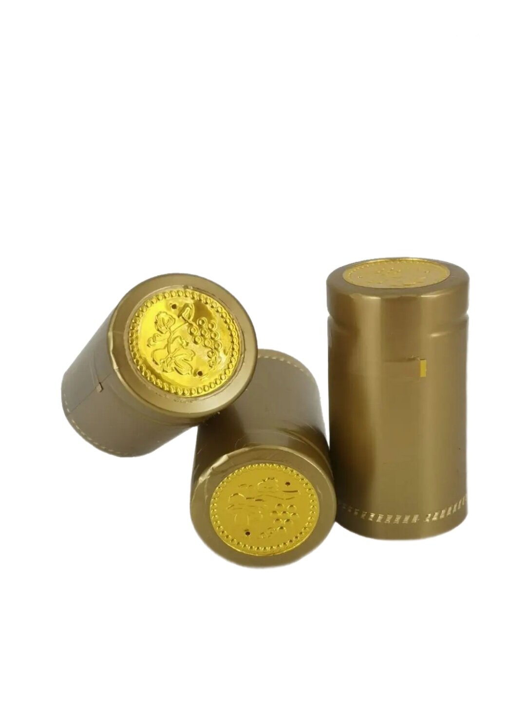 Термоколпачки для винных бутылок Золотые с узором, 30*60 мм, 25 штук