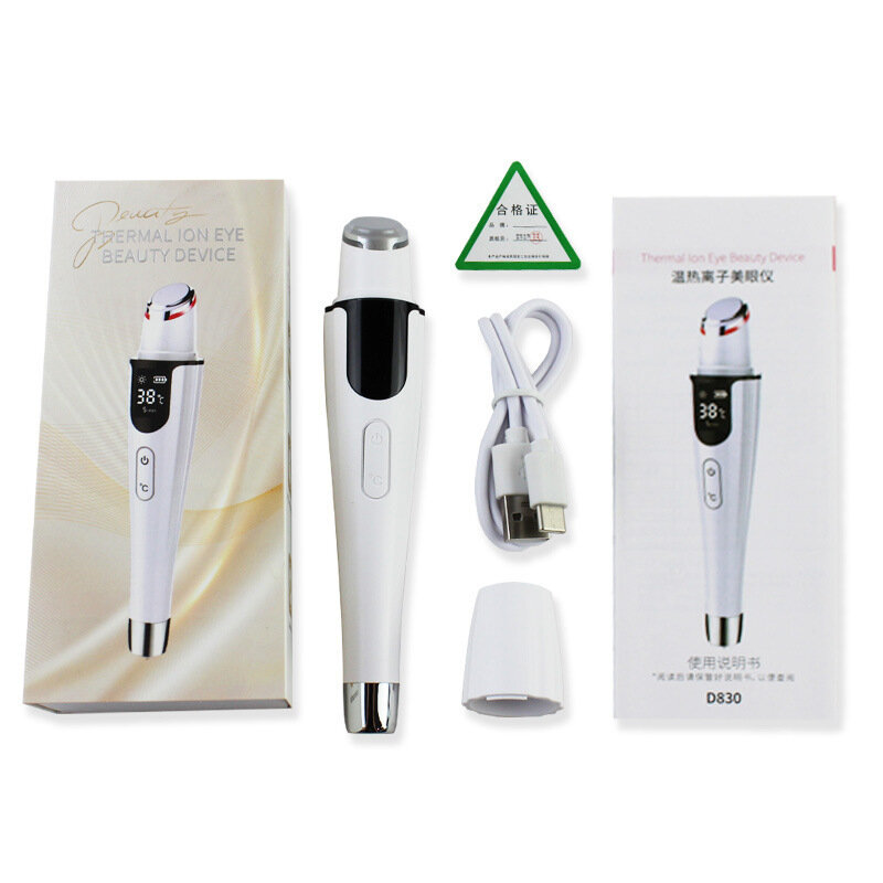 Новое теплое ионное устройство для красоты глаз, массажер для глаз, уменьшение морщин, омоложение кожи, устройство для введения ионов, домашнее устройство для красоты