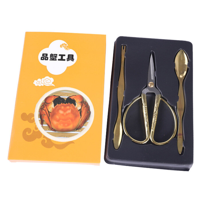 Инструмент для еды крабов из нержавеющей стали краб восемь набор из трех частей Ложка для крабов Вилка зажим для крабов