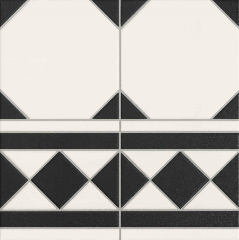 Керамический гранит Realonda Oxford Negro Cenefa33.3х33.3 , квадратная, узор, матовая, размер 33.3х33.3 см (цена за 1 м2)