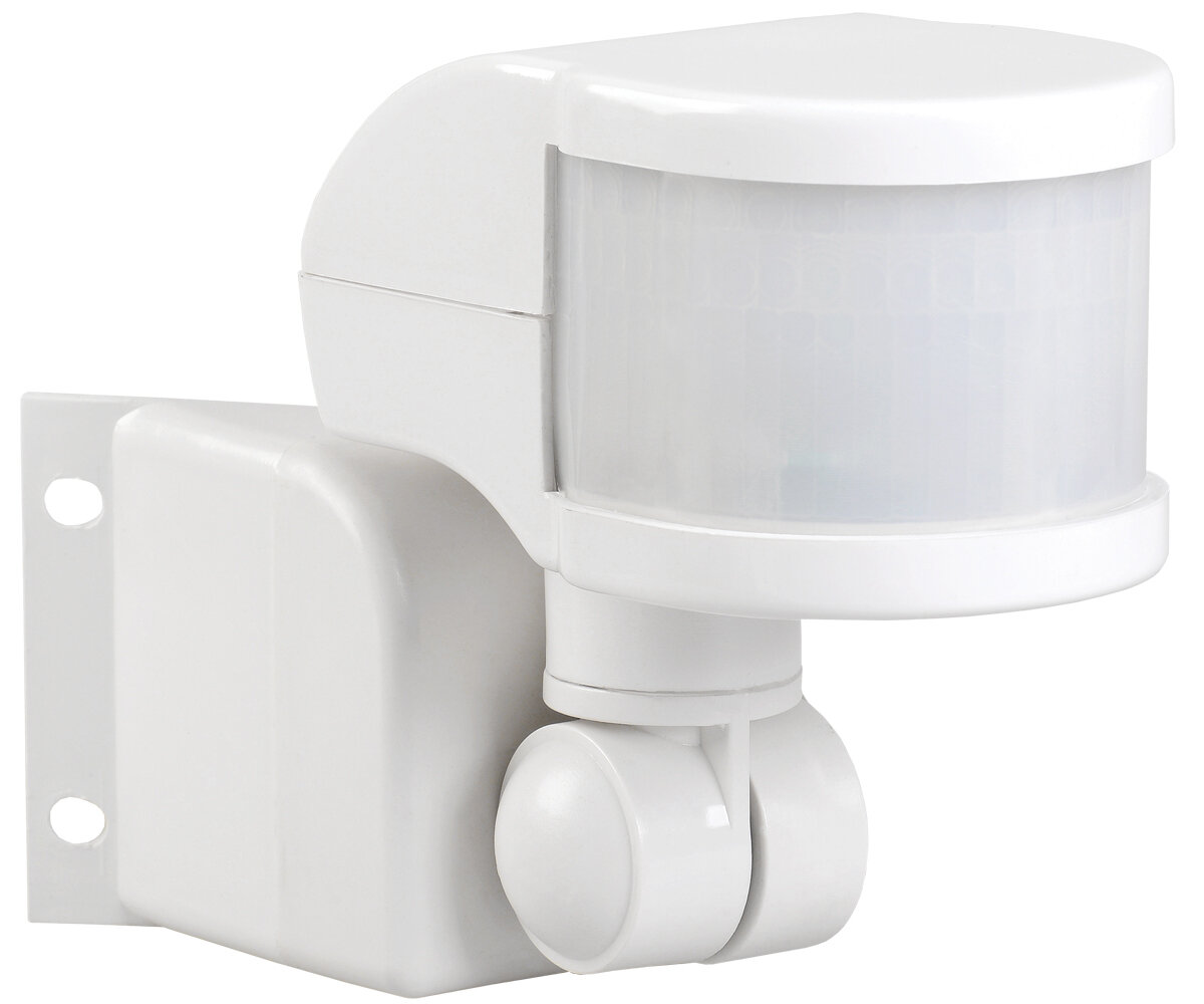 Датчик движения IEK белый, угол обзора 270 градусов, дальность 12 м, степень защиты IP44