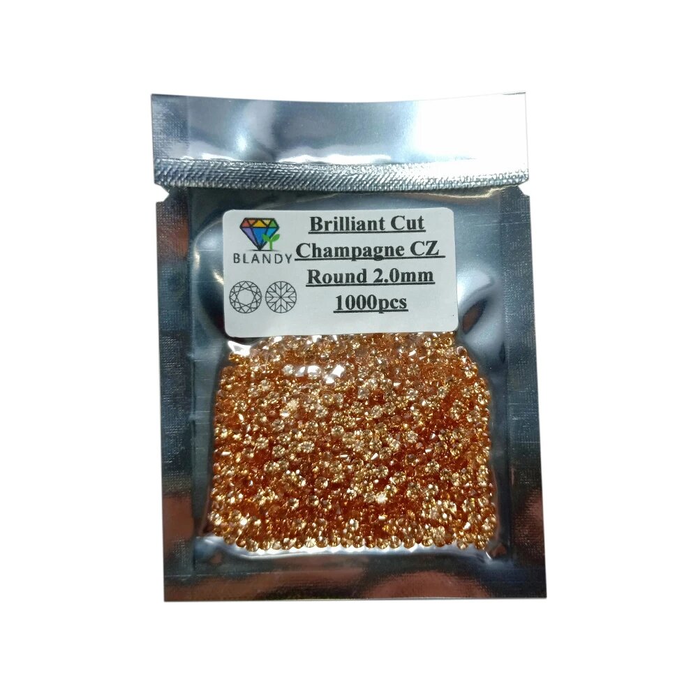 Кубический цирконий Champagne 2.0mm, 1000шт