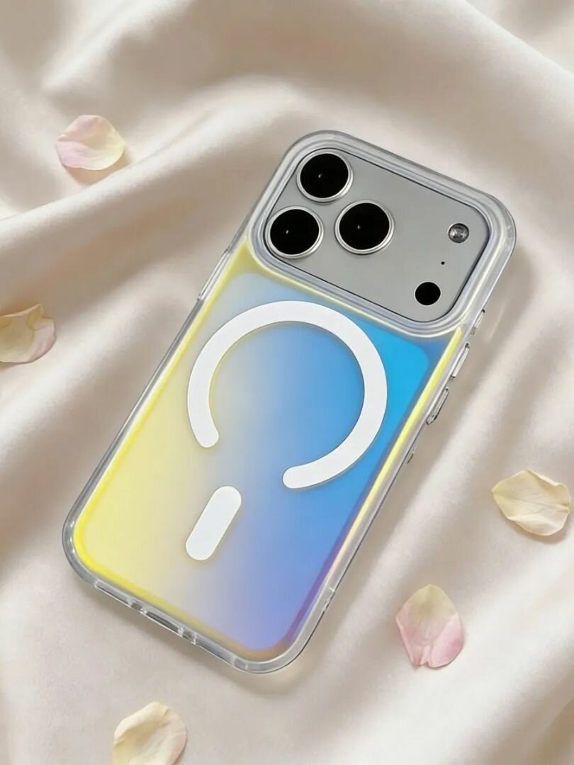 Перламутровый чехол для Apple iPhone 17 Pro Max / Айфон 17 Про Макс, с MagSafe полупрозрачный, жемчужный