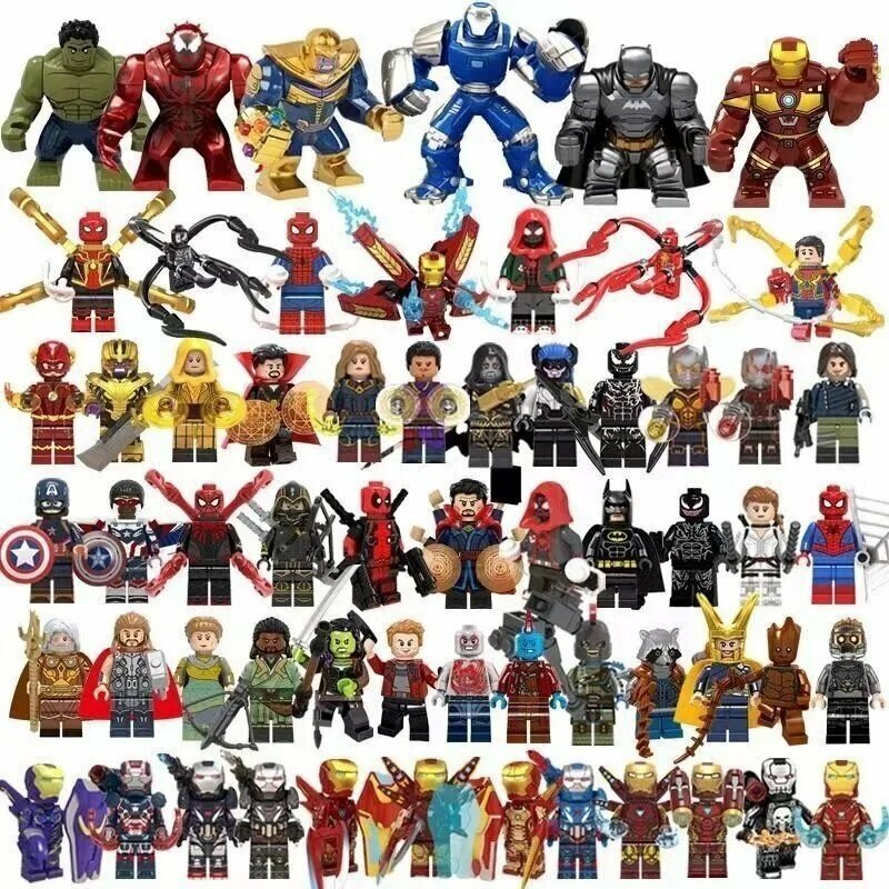 Фигурки Marvel Action 48+2 Большие минифигурки/Фигурки супергероев Marvel/Минифигурки Мстителей