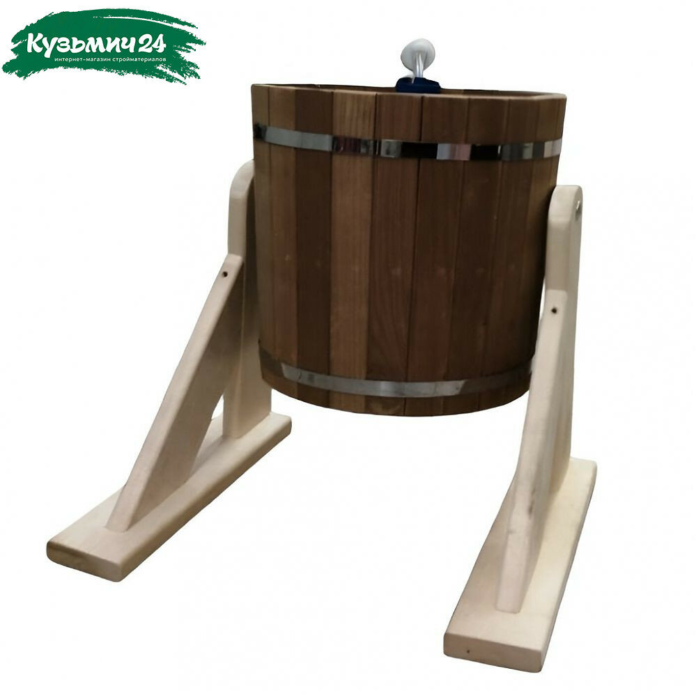 Ведро обливное, объем 20 л, Дуб, вставка из нержавеющей стали, для бани и сауны, дерево, 1 шт