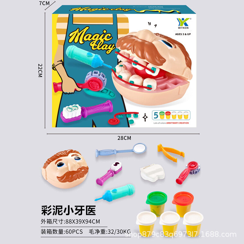Детские игрушки для развития интеллекта родителей и детей, игрушки для ролевых игр/ручной работы DIY набор для стоматолога из глины/глиняные игрушки
