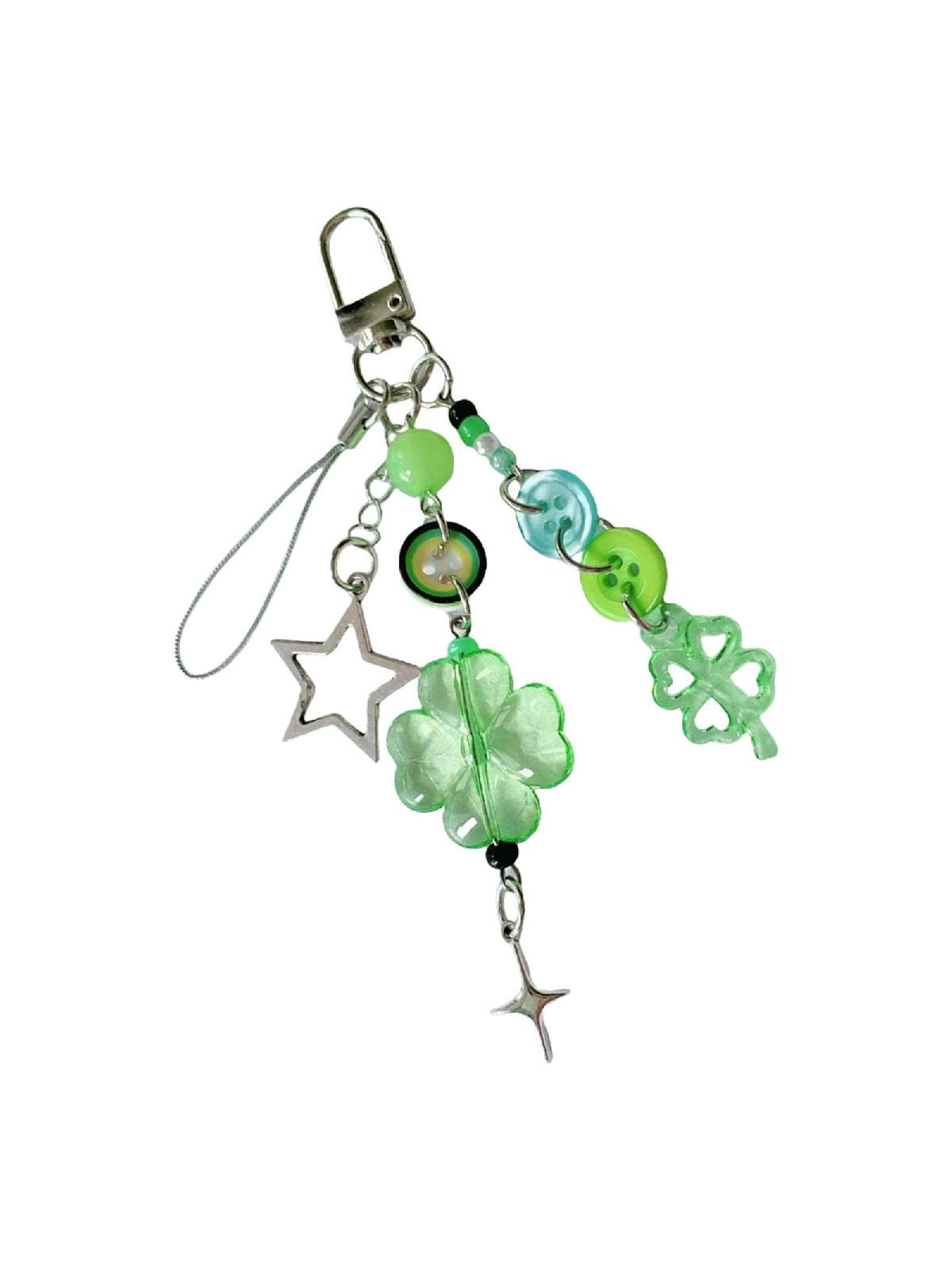 Четырехлистный клевер ручной работы, телефонная цепочка, стильный брелок для телефона для женщин