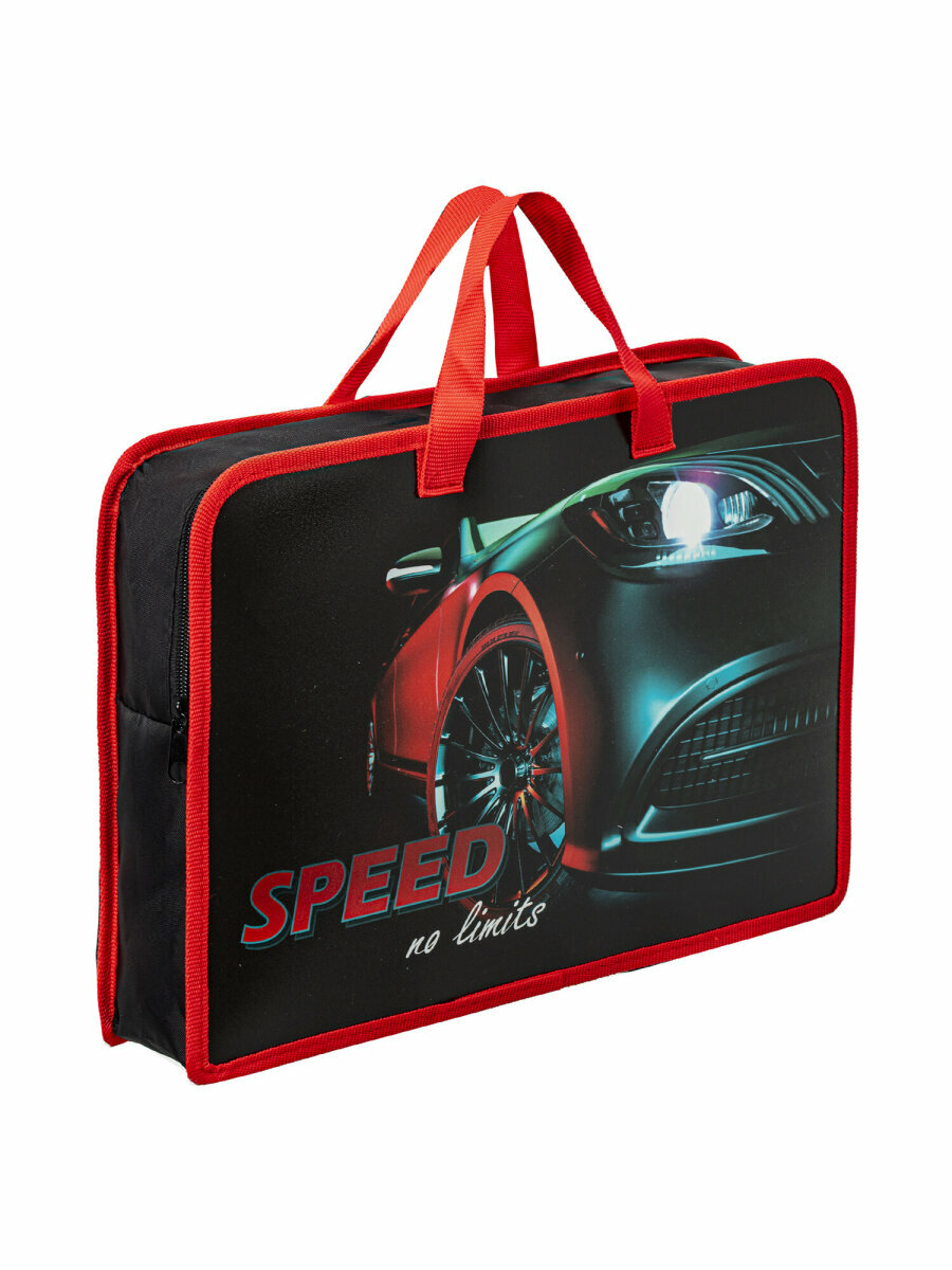 Папка-сумка / портфель для документов / бумаг / тетрадей / школы канцелярская с ручками на молнии Юнландия А4, 1 отделение, ширина 75мм, 270955