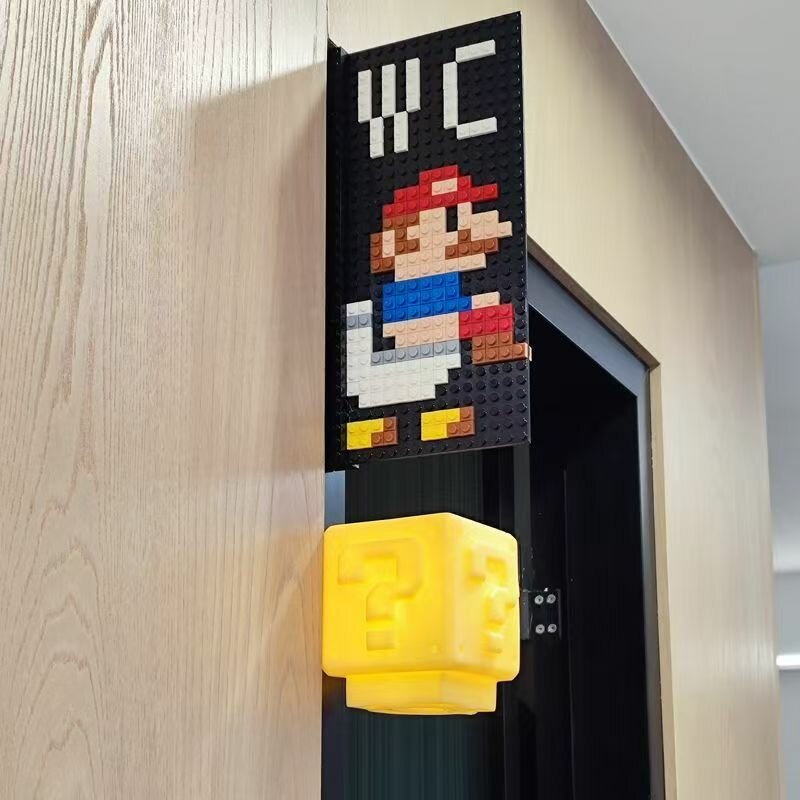 Светильник Super Mario, ночник, декор, украшение для туалетной двери (одиначный рисунок с обеих сторон)