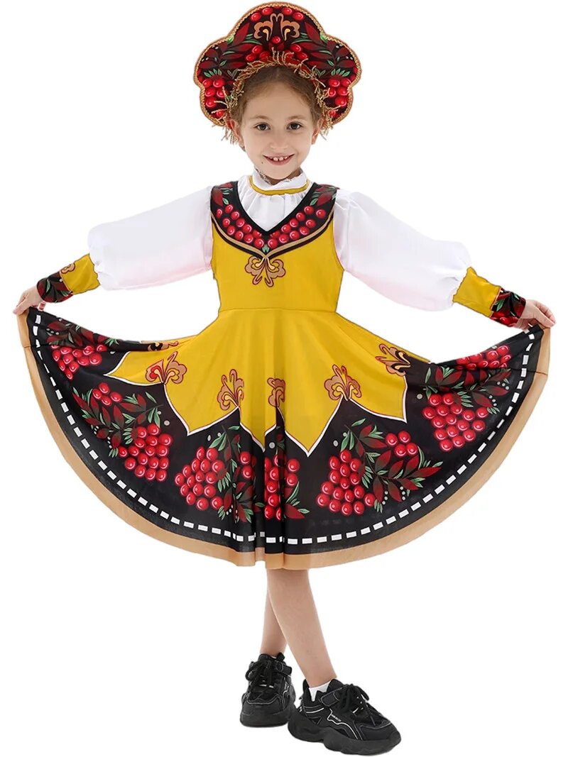 Детский костюм русской народной стилистики L, Желтый, Желтый