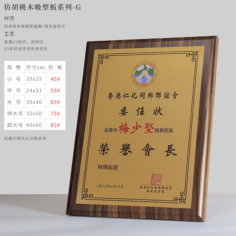 Имитация орехового дерева, наградная табличка, почетная табличка, деревянная медаль с золотым покрытием, металлическая награда, памятная бронзовая медаль на пенсию