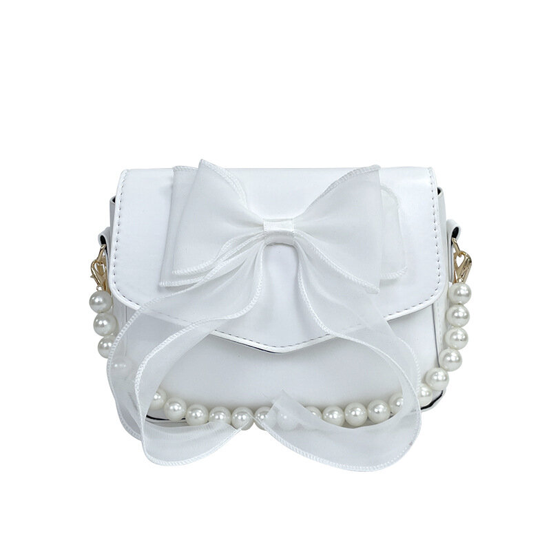 Женская сумка с жемчужной цепочкой, маленькая сумка, новинка лета 2025, нишевая текстура, сумка с бантом, одно плечо, кроссбоди, маленькая квадратная сумка