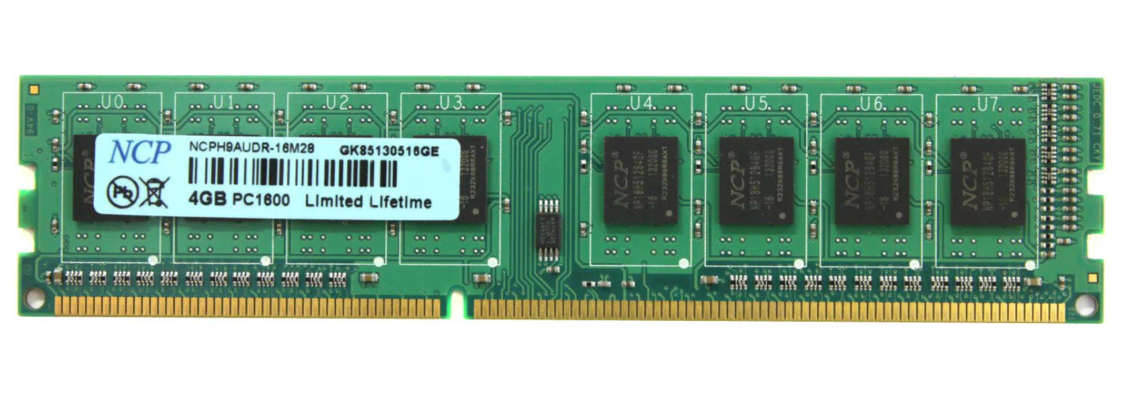 Оперативная память NCP NCPH9AUDR-16M28 DDR3 DIMM 4GB 1600MHz