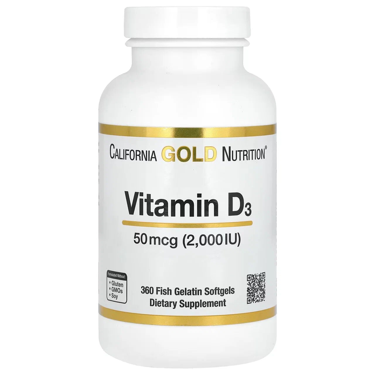 Витамин д3, California Gold Nutrition Vitamin D3 2000 IU, 360 шт.