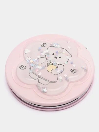 Зеркало детское с блёстками зеркало косметическое складное подарок на 8 марта