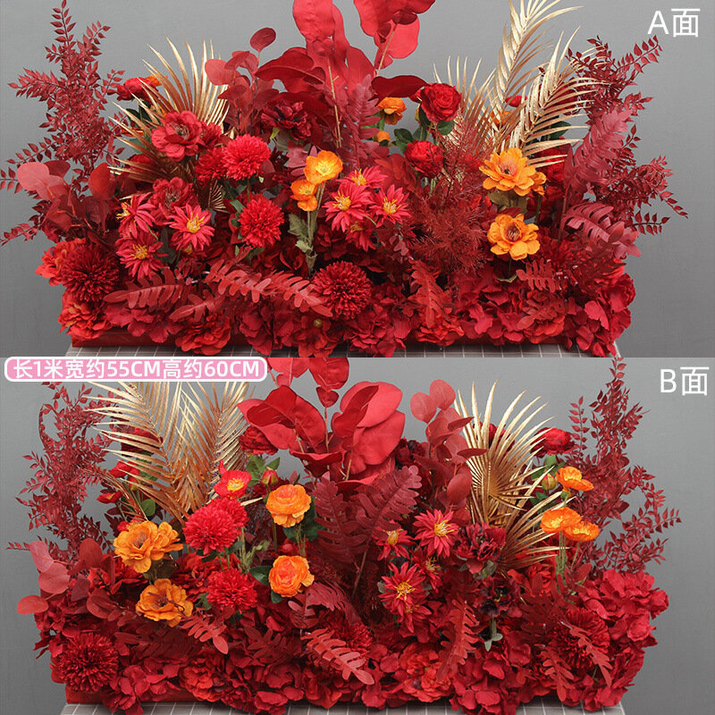 Новая стильная крупная свадебная напольная цветочная композиция, готовое изделие из шелковых цветов для декора, композиция из эвкалипта для украшения прохода, свадебное флористическое искусство.