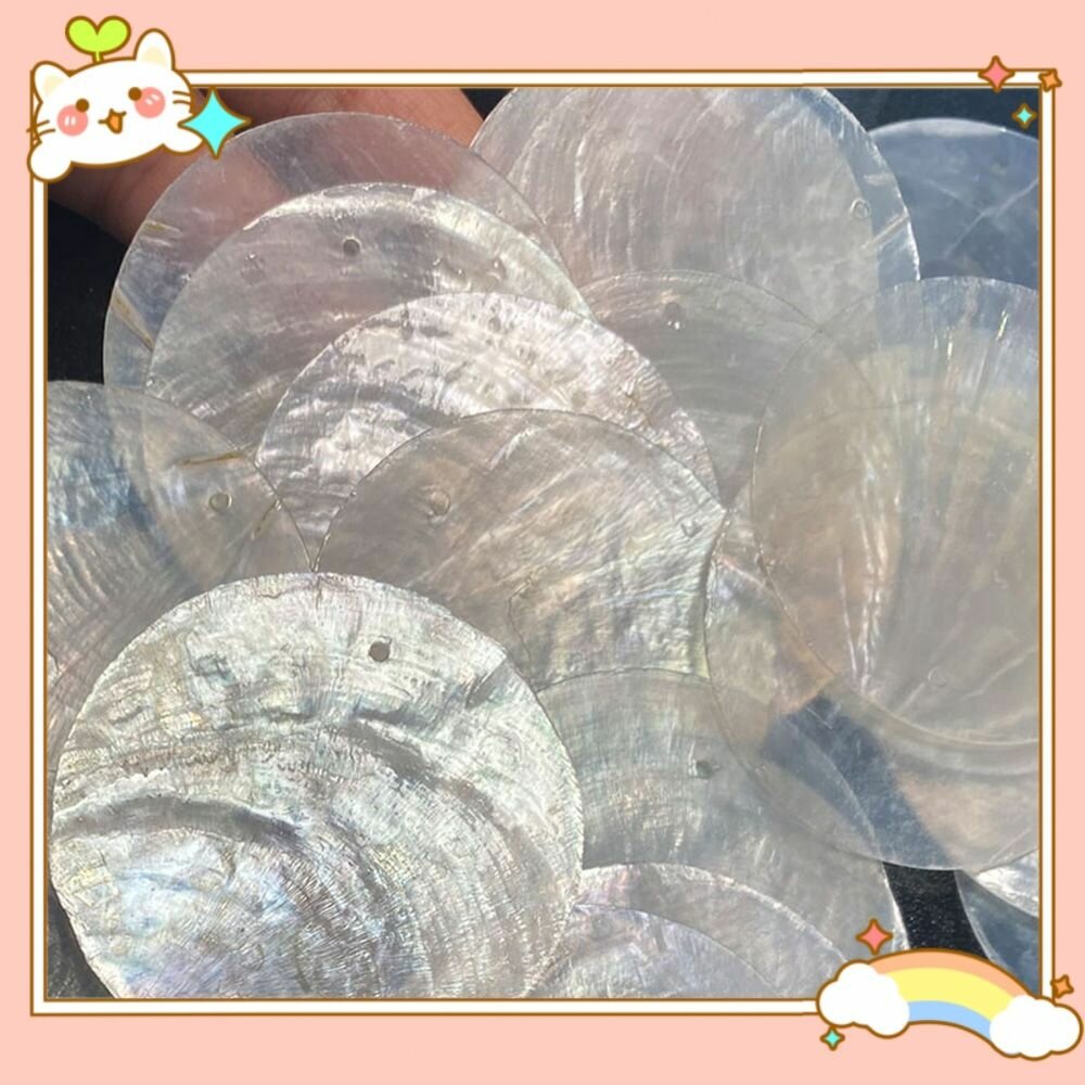 50 шт. круглые натуральные ракушки, морские раковины капиз, 2-дюймовые ракушки устриц