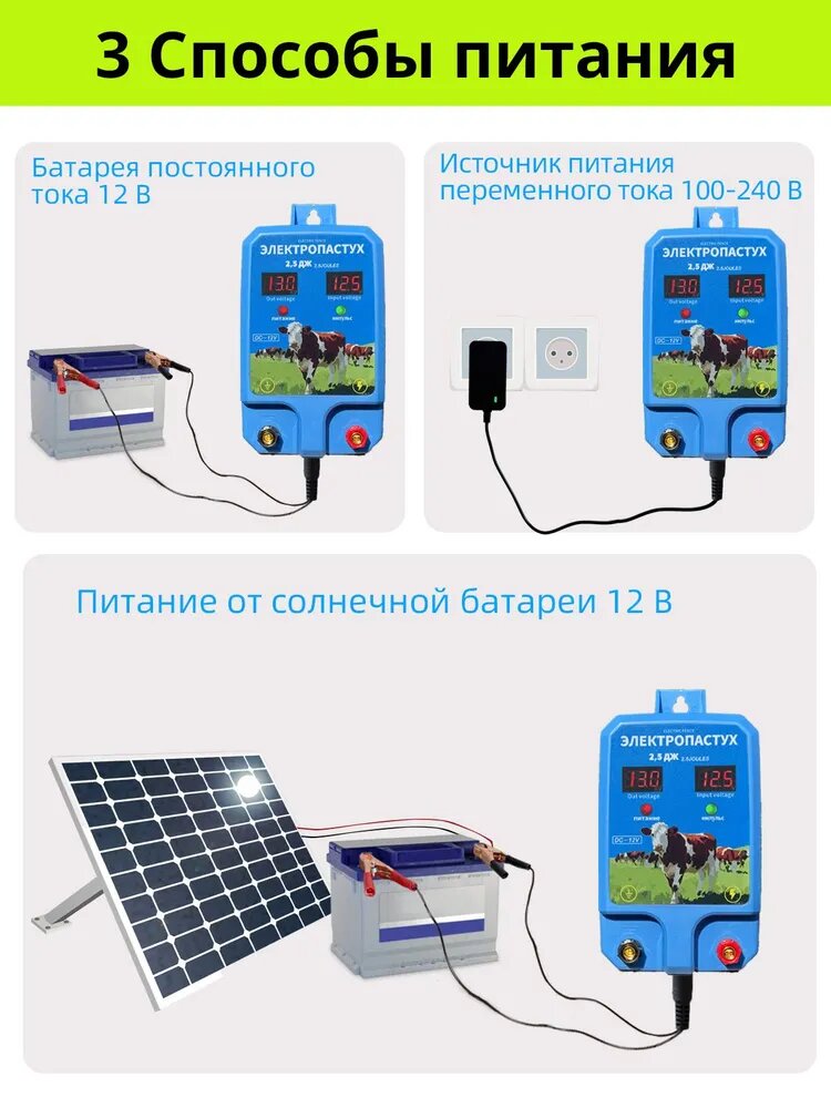 Электропастух 12V/220V. Генератор импульсов 2.5Дж — фото 1