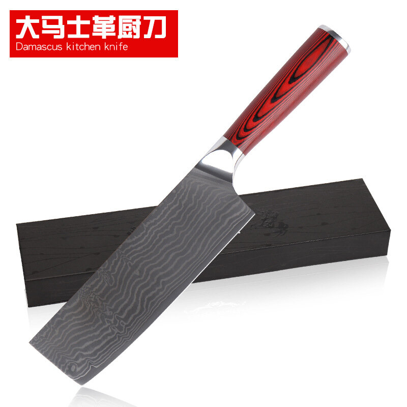 ⭐Нож шеф-повара Lin Tai Zuo VG10 из дамасской стали, 7inch квадратный нож для овощей, нож для филе рыбы из тысячи слоев стали, нержавеющая сталь⭐