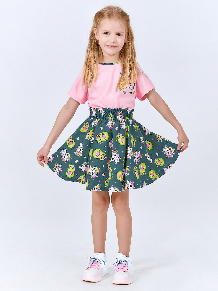 Комплект одежды для девочки с юбкой в садик хлопок