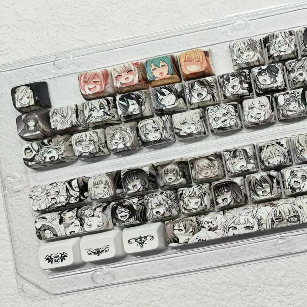 Кейкапы с аниме-персонажами; 112 шт; профиль XDA; материал PBT, термосублимация