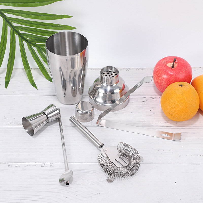 304 Нержавеющая сталь Набор для коктейлей Пятисоставной набор Коктейльные бокалы Барные инструменты Шейкер Барная посуда Индивидуальная версия