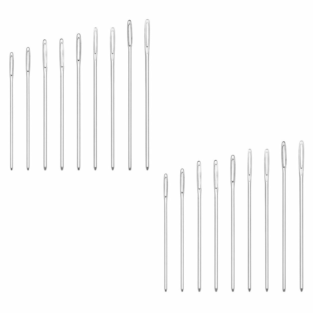 18, большеглазые иглы с тупой головкой, иглы с круглой головкой, швейные иглы с серебристым хвостом и толстой головкой