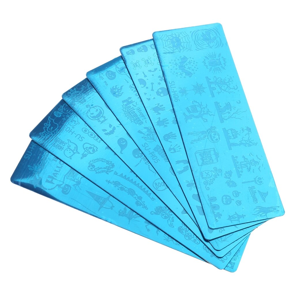 6 упаковок, набор шаблонов для печати нейл-арта, серия Halloween