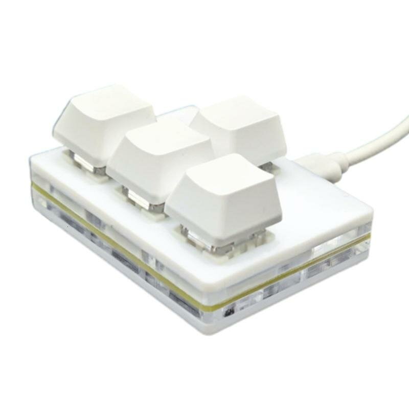 USB-клавиатура-кейпад с 4 механическими клавишами, Серебряная ось