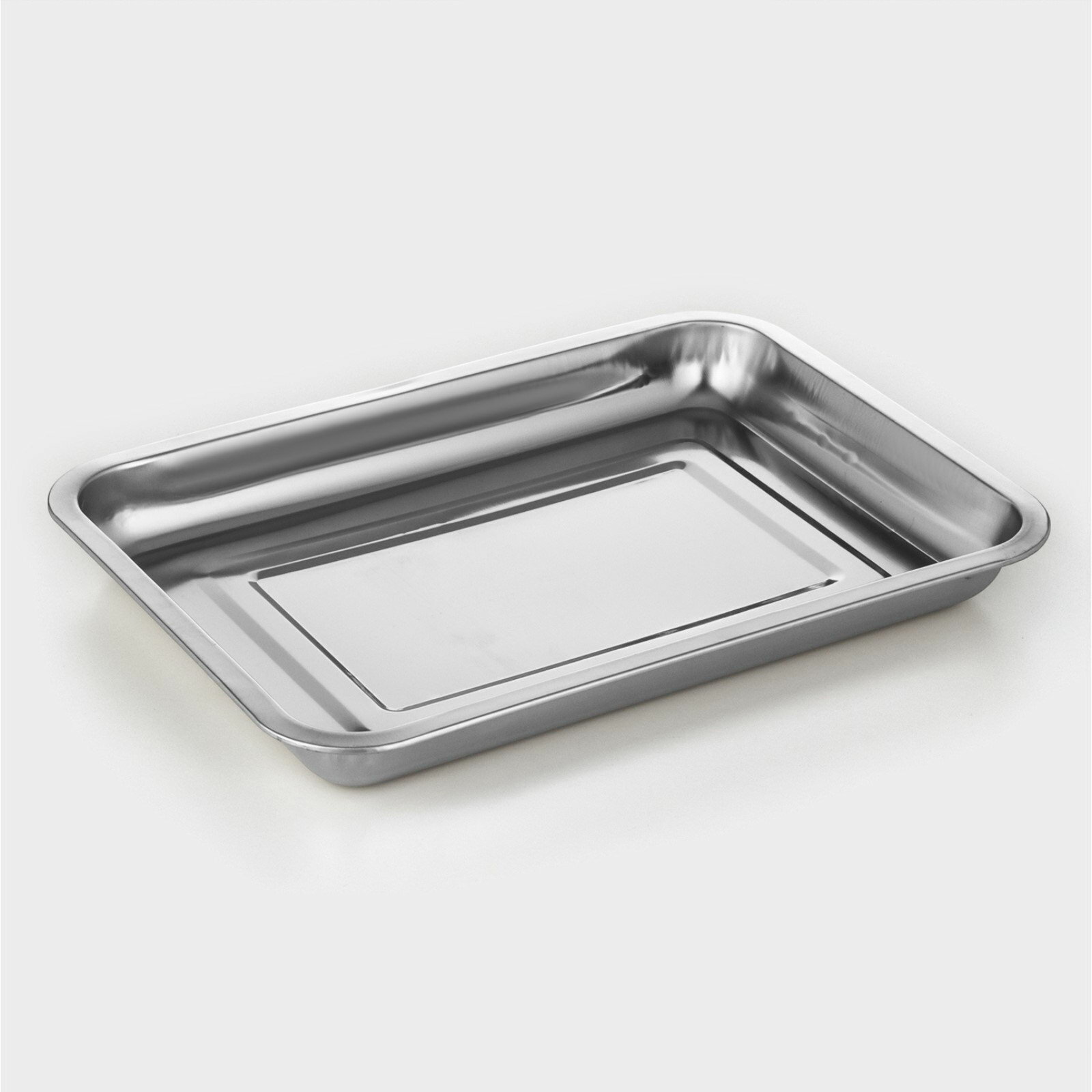 Противень, 36x27x4 см, нержавеющая сталь, хромированный, тип покрытия: без покрытия