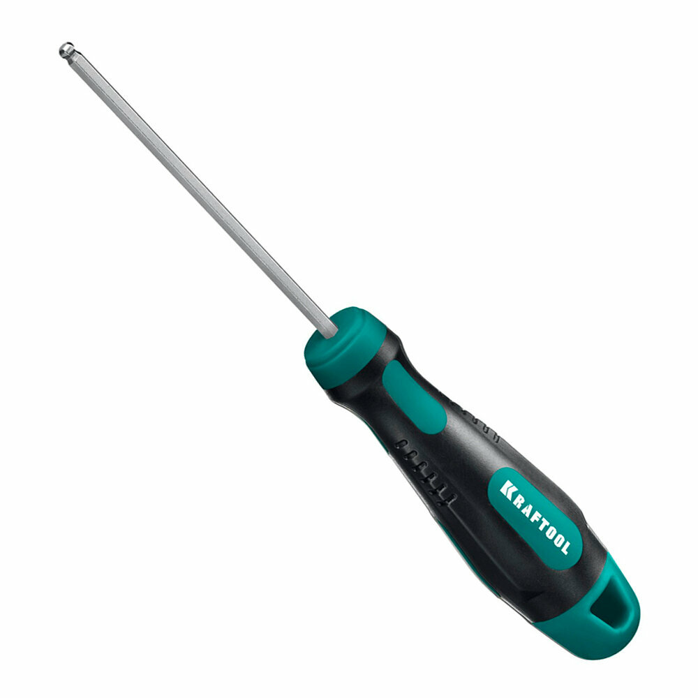 Набор Отвертка KRAFTOOL, Cr-Mo-V сталь, двухкомпонентная противоскользящая рукоятка, HEX, №3x75 мм {250075-3-075} (2 шт)