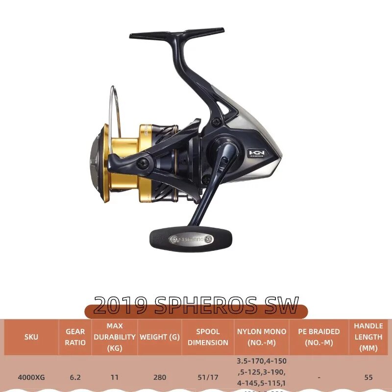 Спиннинговая катушка SHIMANO Spheros SW 2019 4000XG