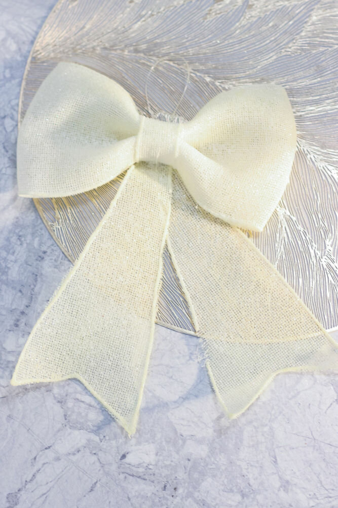 Бант искристый джут, белый, 24х22 см, Koopman International CAA006730