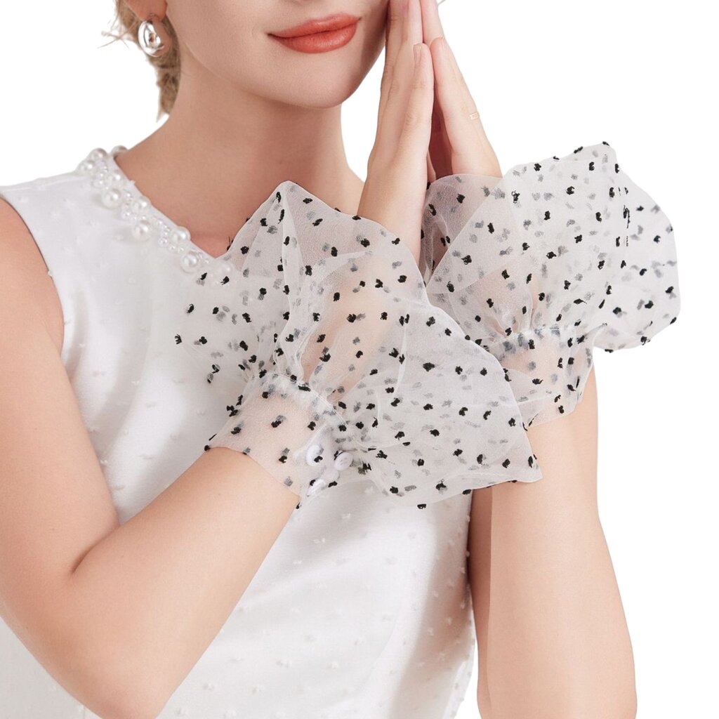 Высококачественные манжеты из объемного кружева-черный