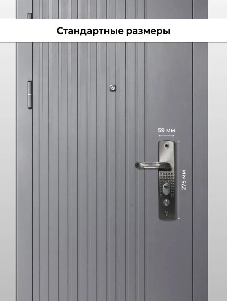 BASARA Ручка для двери на планке FL-6232 L Light с подсветкой серебристая, для входной двери — фото 1