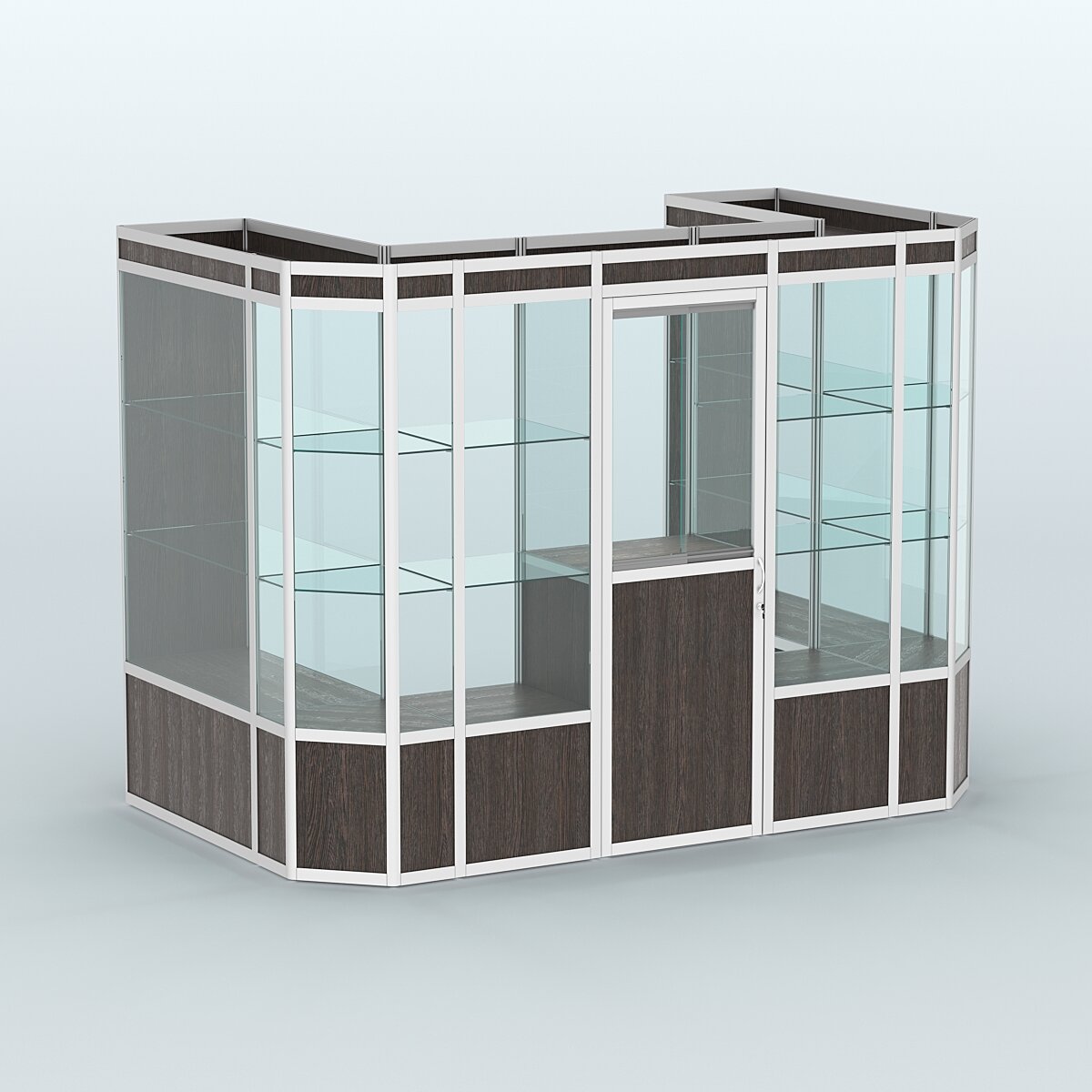 Павильон из профиля пристенный №6а (4,05 кв. м), Дуб Венге