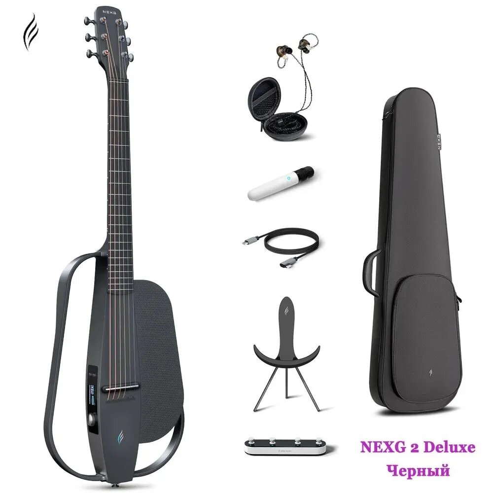 Enya NEXG 2 Deluxe black Смарт-гитара из углеродного волокна 38"Съемная дорожная гитара со встроенным усилителем