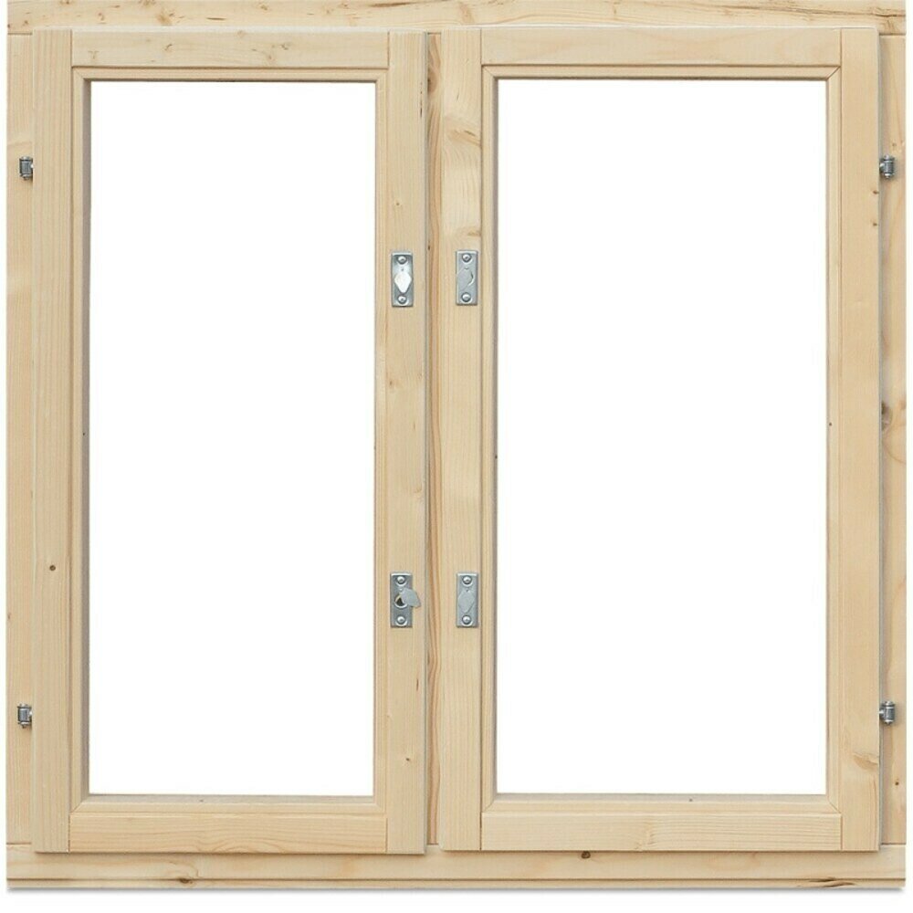 Окно деревянное 1000х1000х84 мм 2 створки поворотные