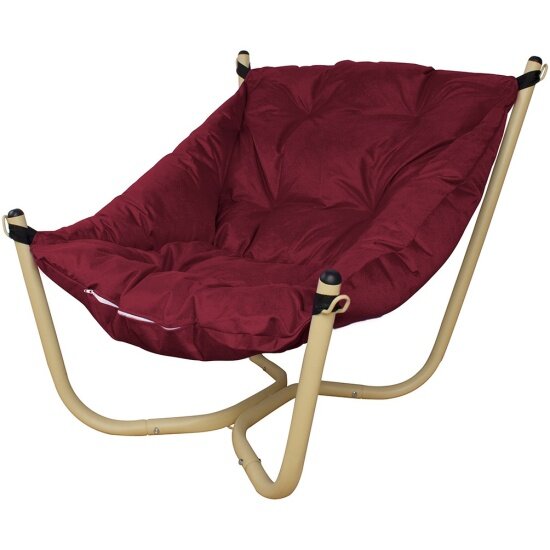 Кресло M-group ЧИЛ, бежевое основание, бордовая подушка, шт