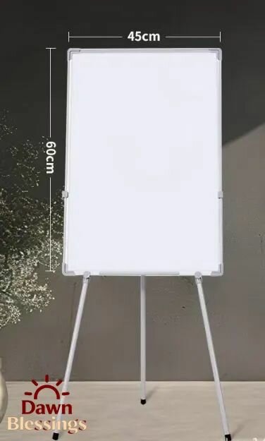 Доска-флипчарт магнитно-маркерная демонстрационная для офиса и дома на треноге c держателями для бумаги 45х60 см DD