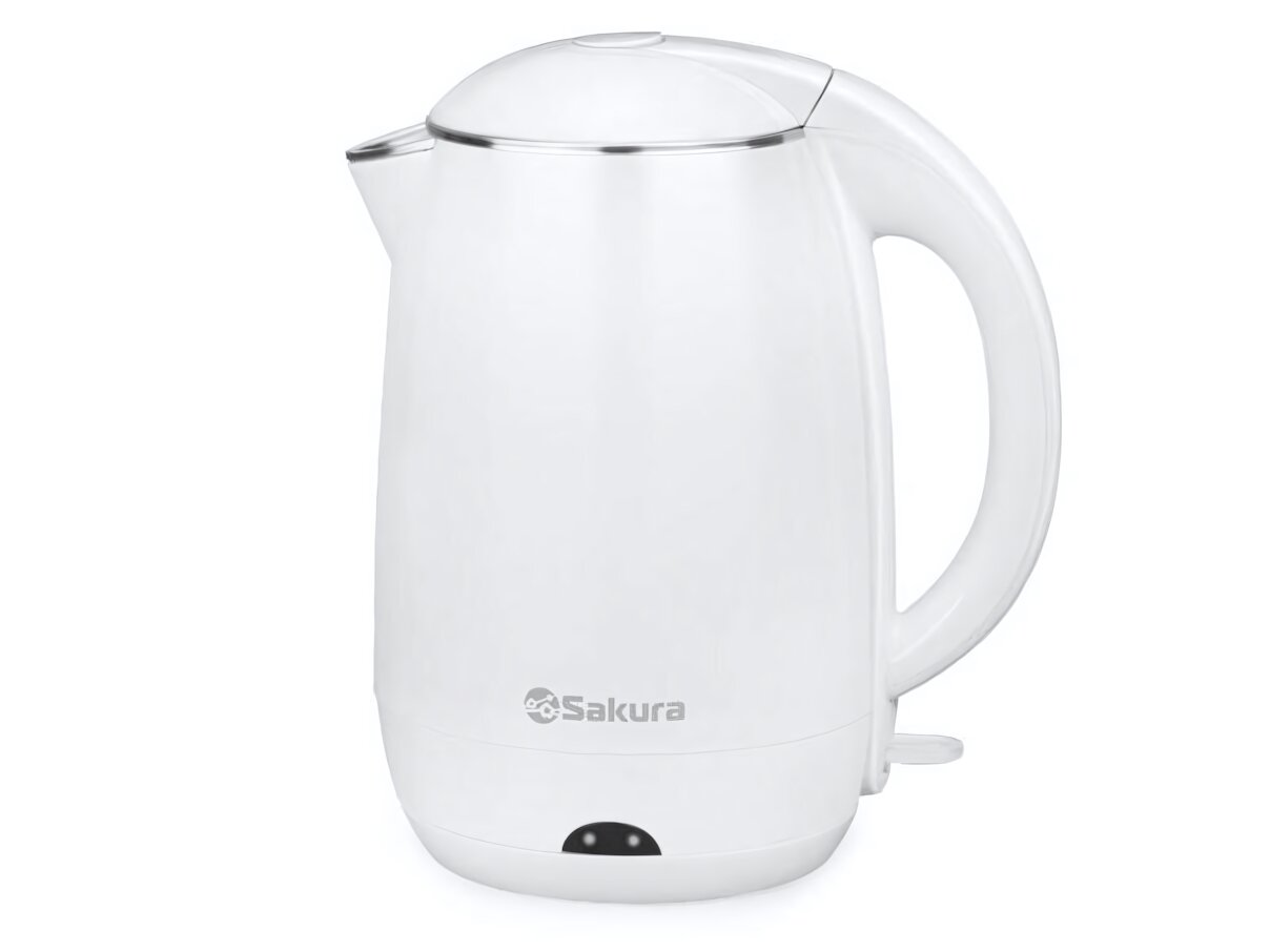 Чайник электрический с быстрым нагревом 1,8 л, 2000 вт, пластик, белый, SA-2157W Sakura