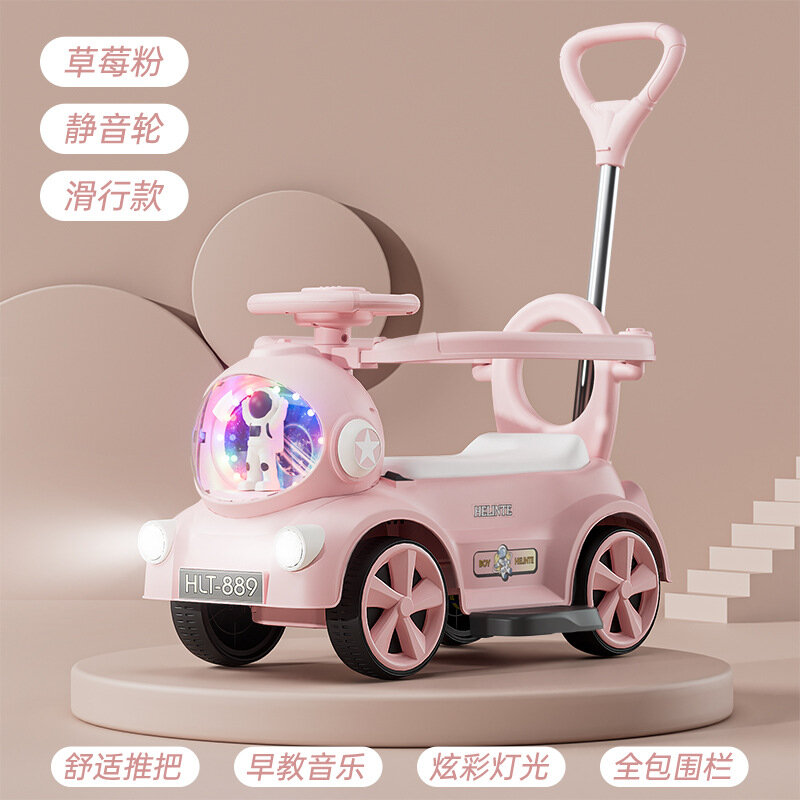 Детский электромобиль для детей 1-6 лет, четырехколесный электросамокат в стиле космонавта, детская игрушка-каталка с поворотным механизмом, тележка.