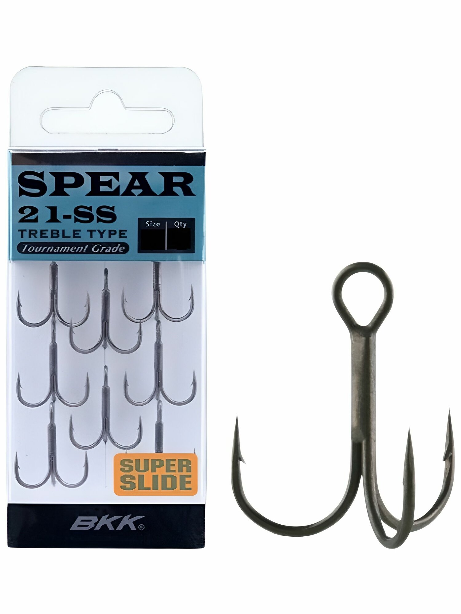 Крючок тройной BKK Spear 21-SS #6 (8шт), Тройник рыболовный на живца