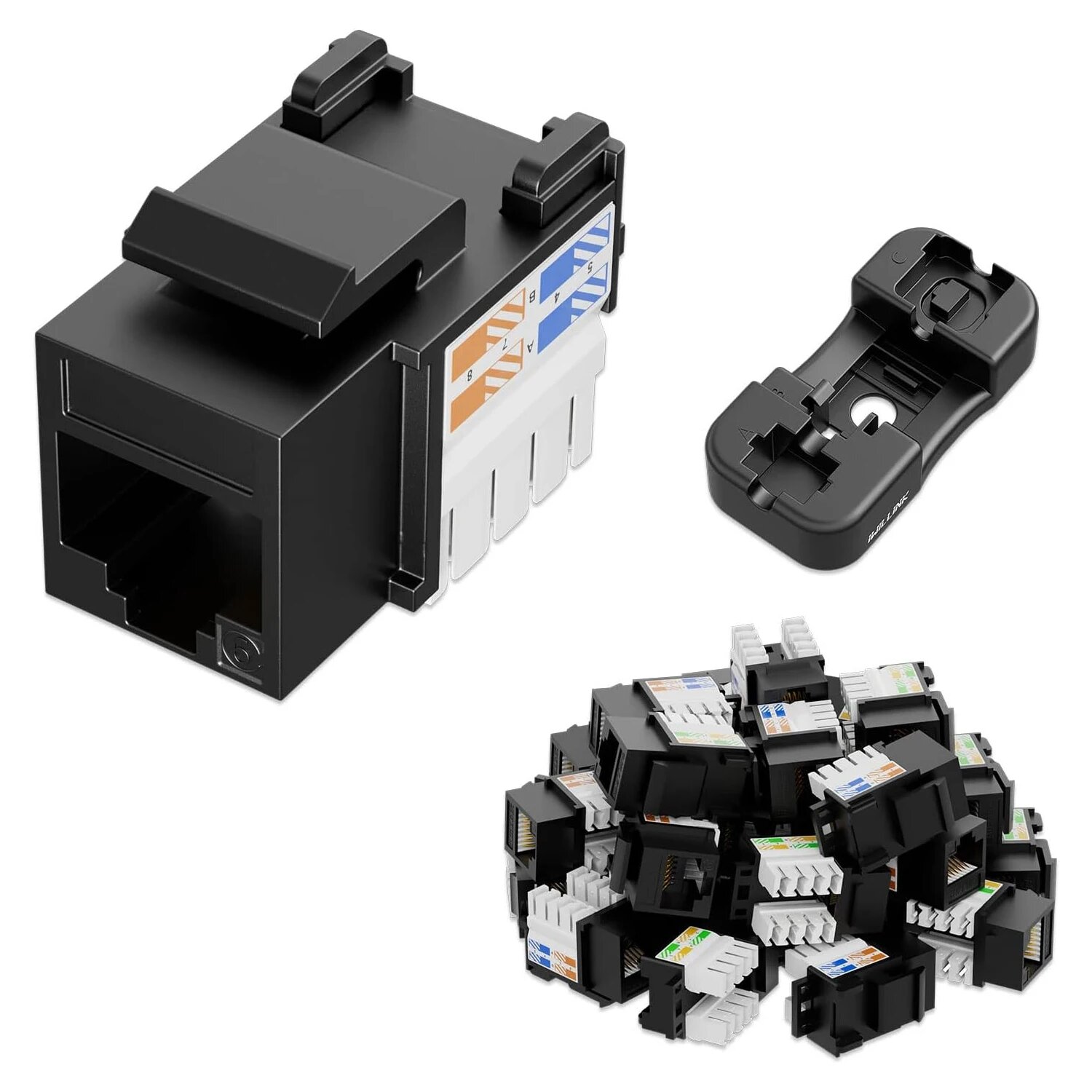ZoeRax Keystone Jack Cat6 RJ45, 30шт, черный