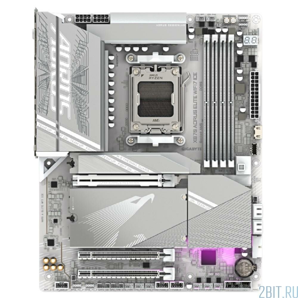Материнская плата GIGABYTE (X870 A ELITE X ICE), AM5, 4 разъема DDR5, Wi-Fi, ATX