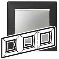 Legrand (Легранд) Рамка 3 поста ноктюрн/серебряный штрих, Valena 770393