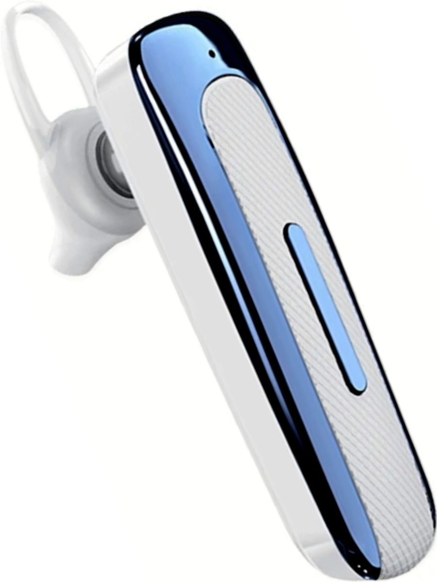 Беспроводная Bluetooth (блютуз) гарнитура для телефона с микрофоном на ухо для водителя с шумоподавлением белая